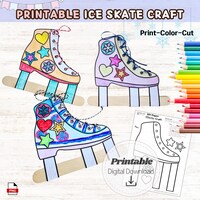 Printable Ice Skate Craft for Kids — Winter Paper Craft Template ...