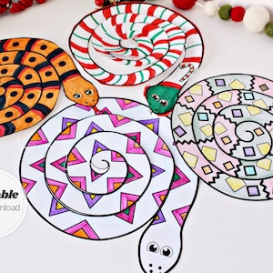 Year of the Snake 2025 Spiral Snake Printable DIY Paper Toy Kids ...