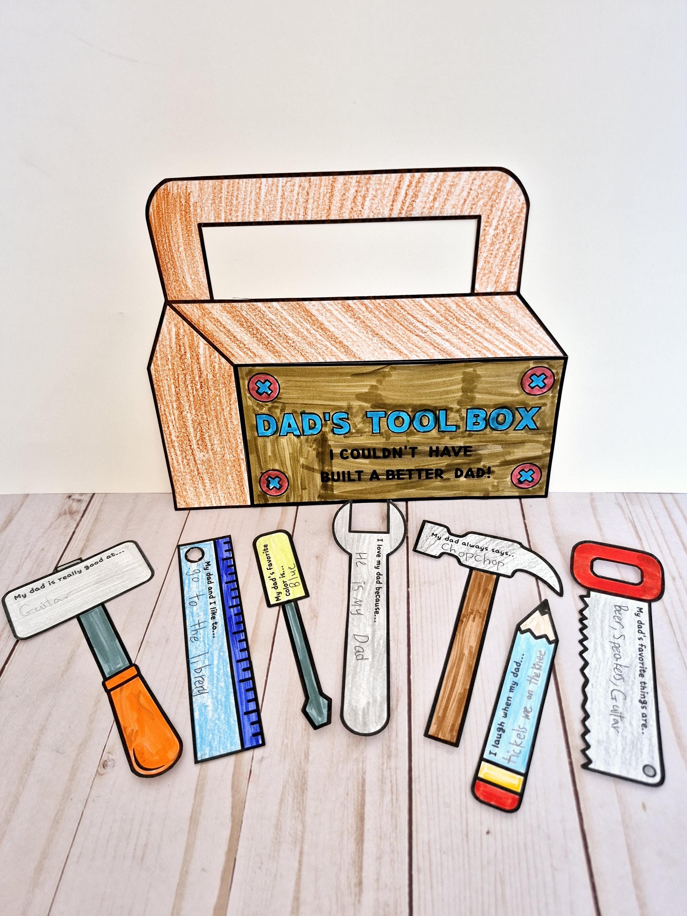 Father's Day Craft Tool Box Printable Dad’s Toolbox Coloring Activity I ...