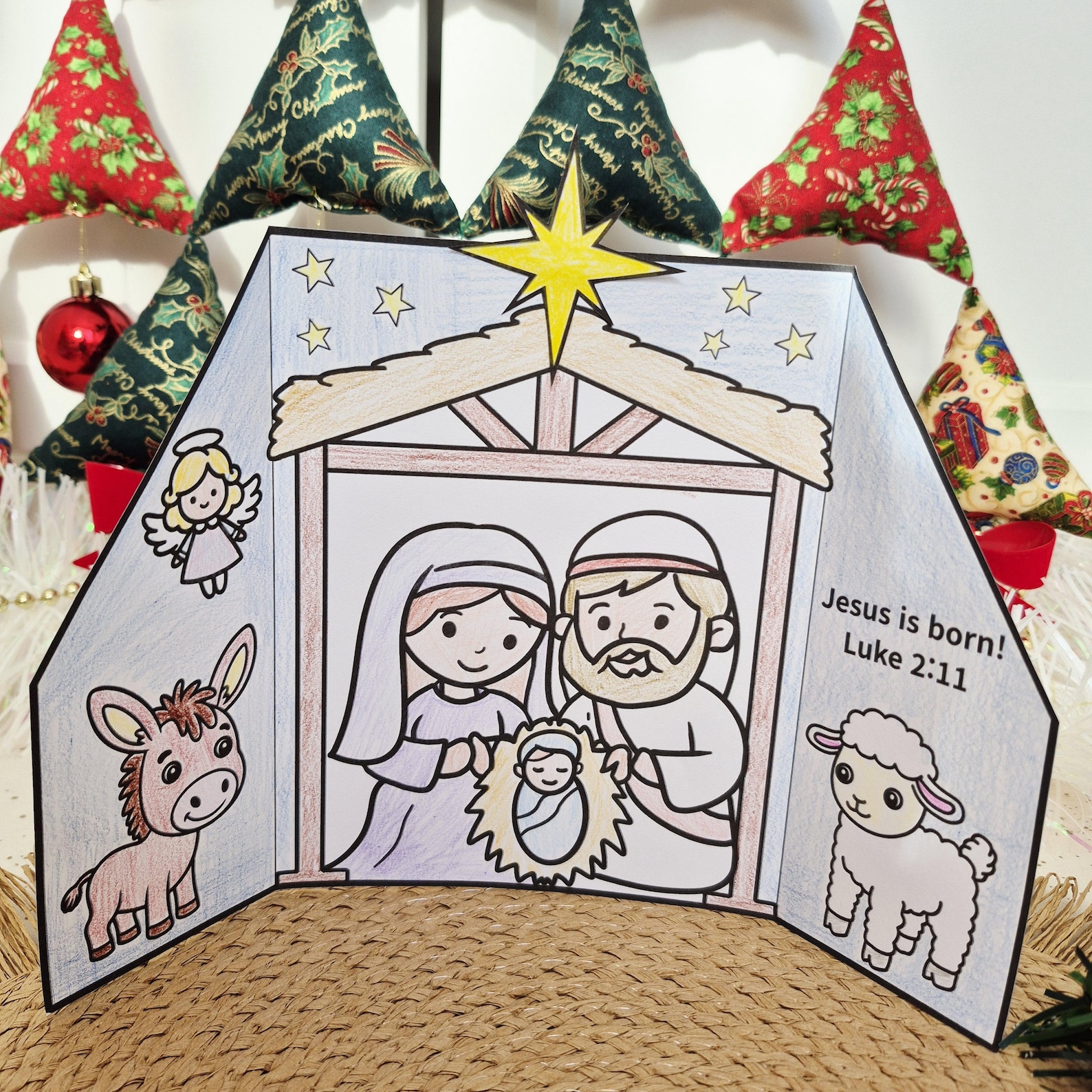 Jesus is Born Craft Printable | Nativity Coloring Activity for Kids ...
