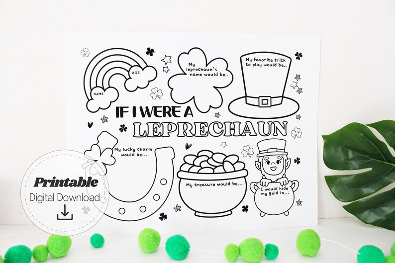 St Patrick's Day Printable Bundle Activity Worksheets Leprechaun, Lucky ...