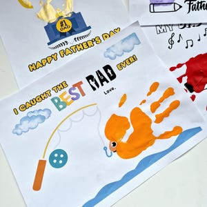 Father's Day Handprint Craft Printable Kids Dad Gift DIY Keepsake Cards ...