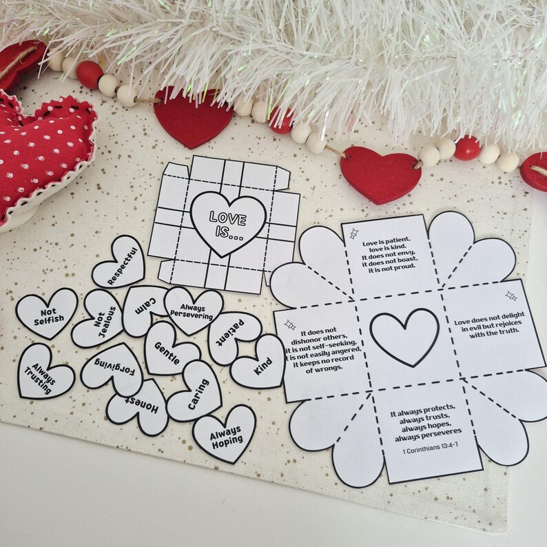Love Is… Christian Heart Box Craft Printable | 1 Corinthians 13 ...