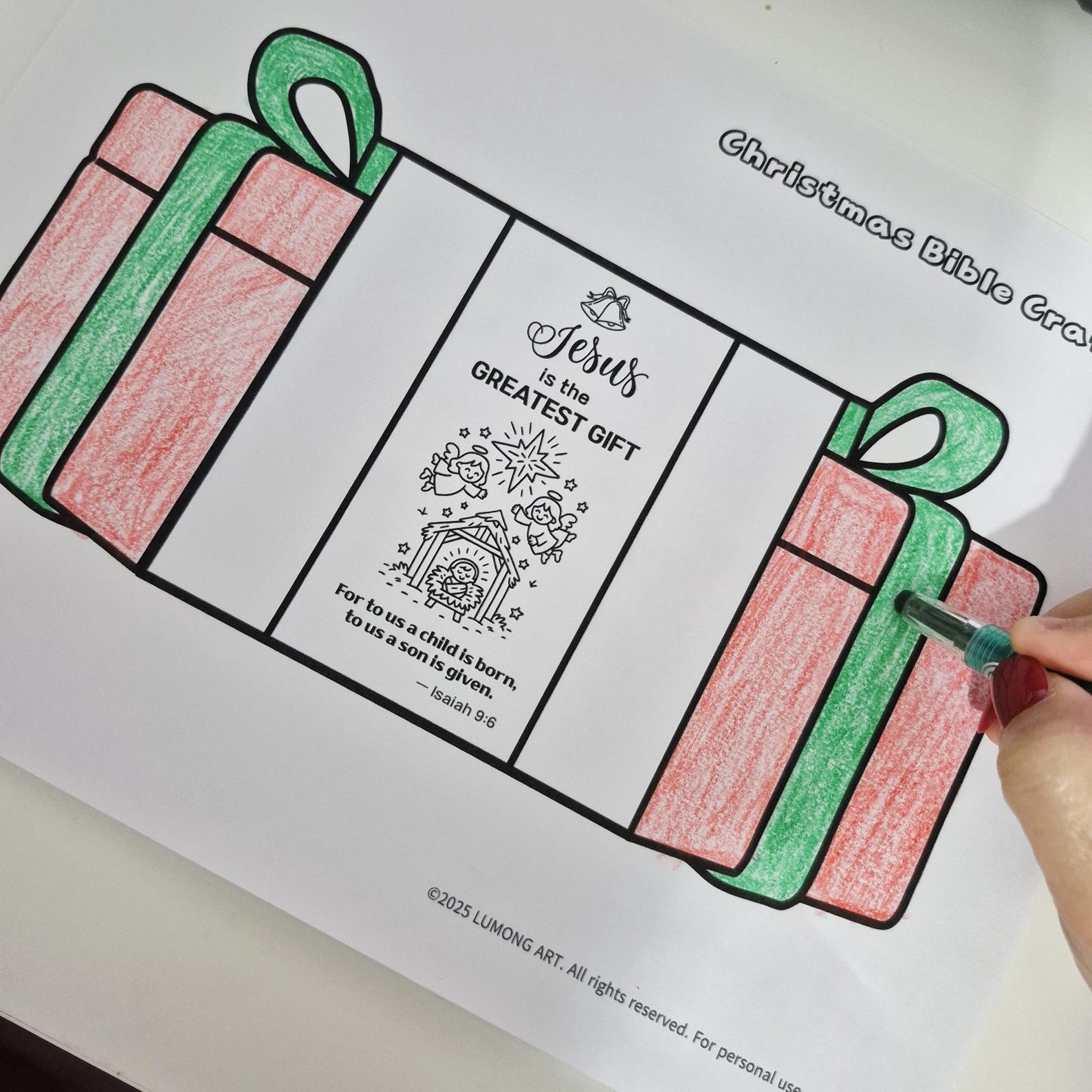 Jesus is the Greatest Gift Craft | Foldable Christmas Bible Craft ...
