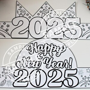 2026 New Year Paper Crown Printable DIY Coloring Craft Kids Activity ...