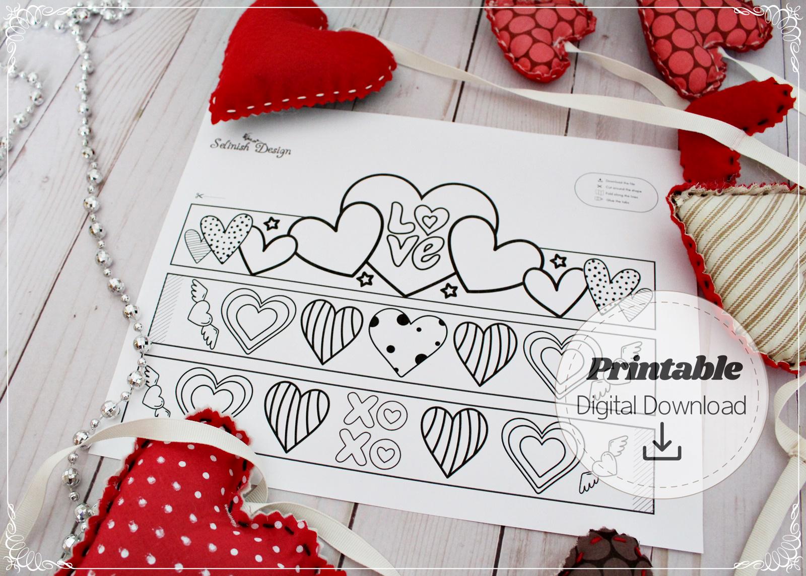 Valentine's Day Crown Printable Valentines Kids Craft Activity, Love ...