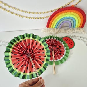 Watermelon Fan Craft Printable Summer Paper Fan Template Kids Summer ...