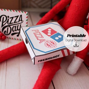 Printable Shelf Elf Pizza Box With Pizza Day Sign Miniature Pizza Scene ...