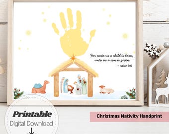 Nativity Handprint Art Printable | Christian Christmas Craft for Kids ...