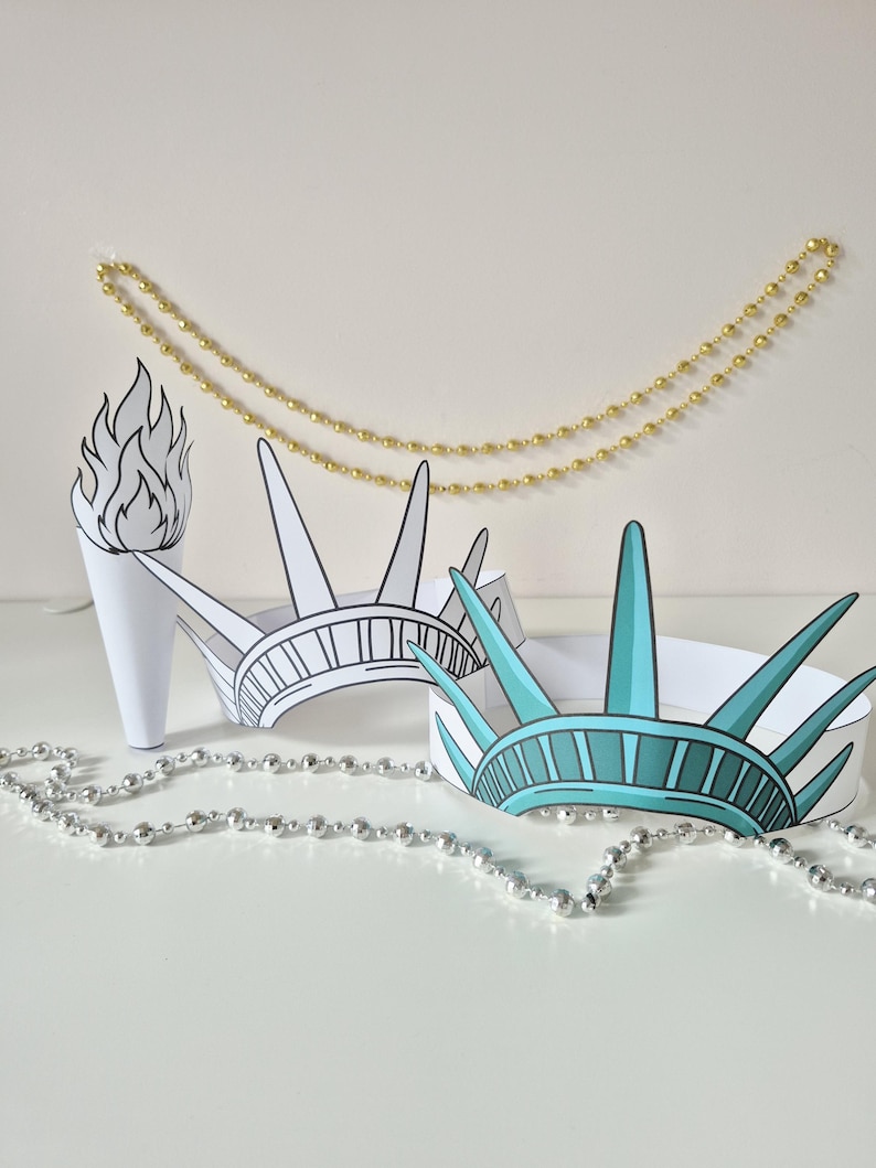 4th of July Crown Statue of Liberty Costume Kids Printable USA Memorial ...