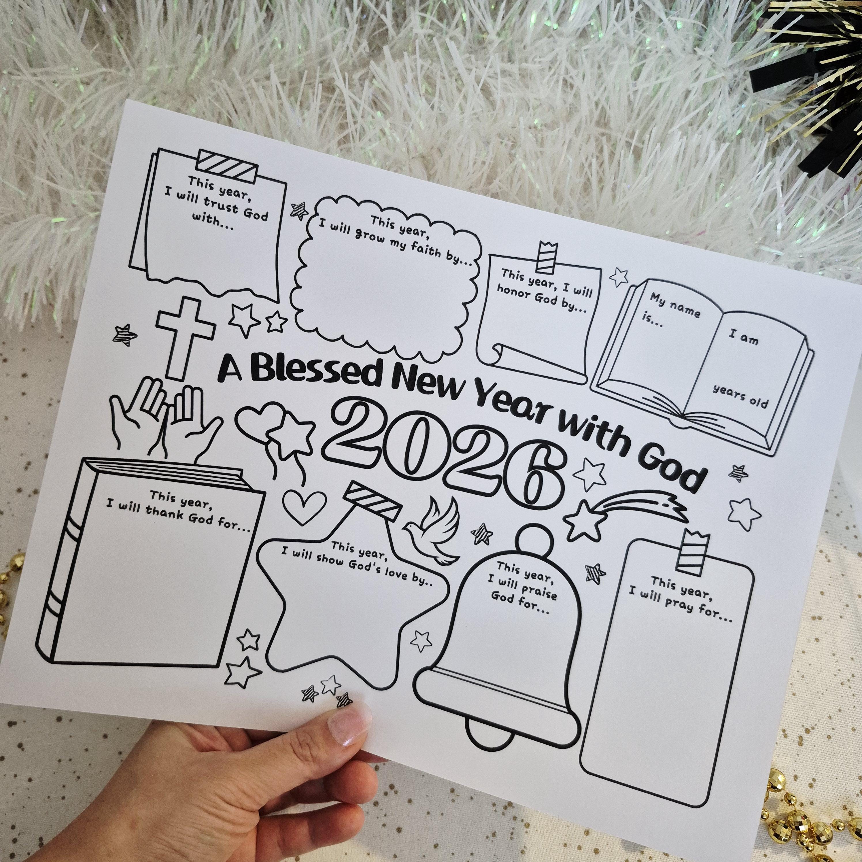 New Year With God Worksheet for Kids | Christian New Year Resolutions ...