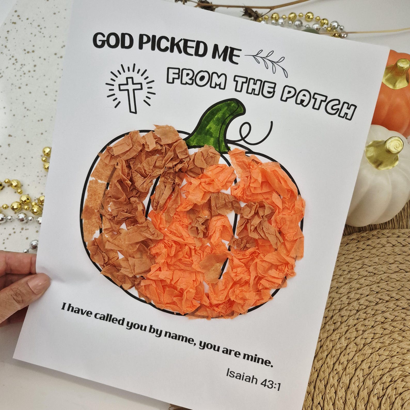 God Picked Me From the Patch Printable | Christian Fall Pumpkin Craft ...