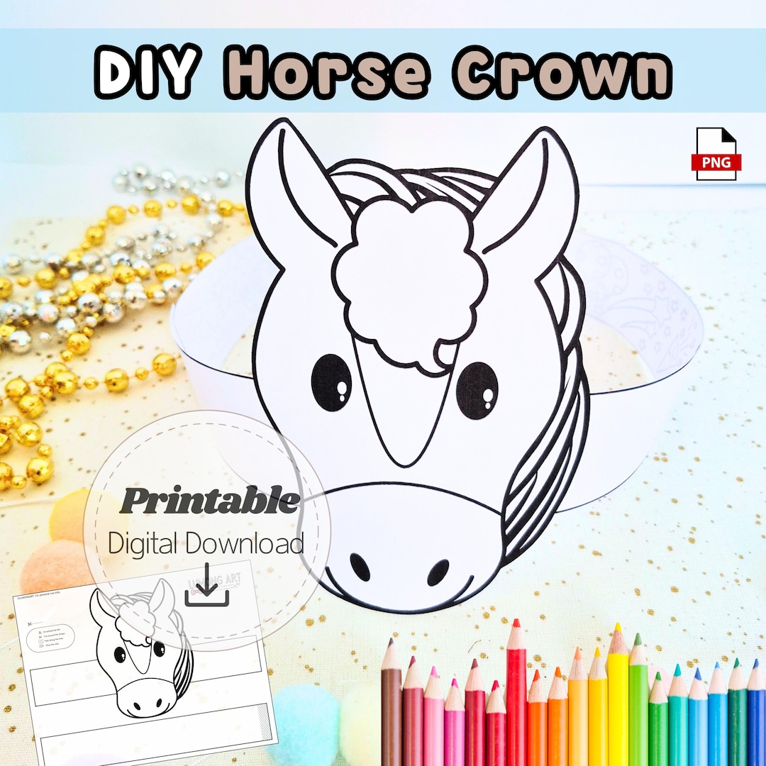 DIY Horse Crown Printable, Year of the Horse Craft 2026, Lunar New Year ...