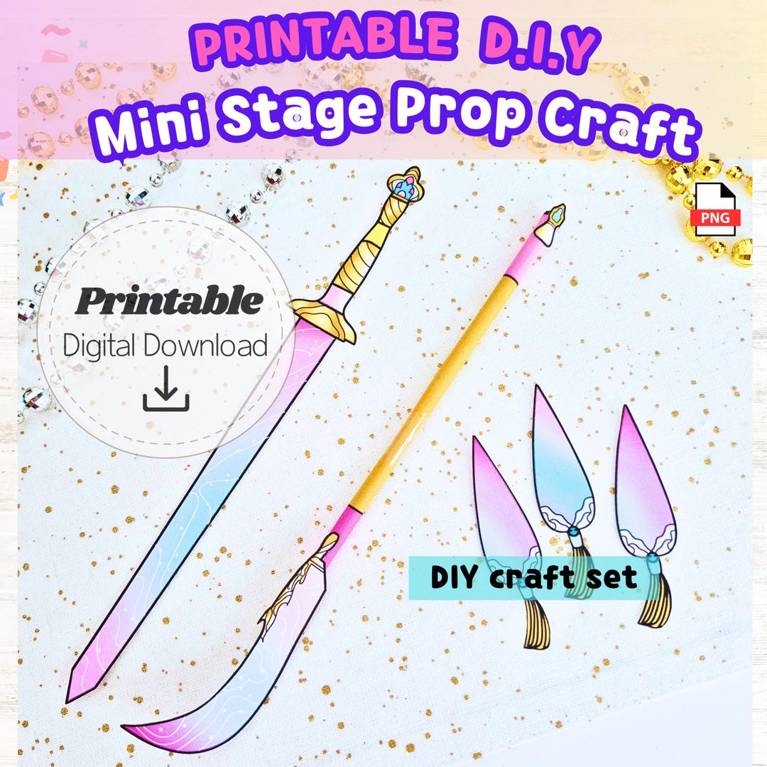Printable Mini Paper Sword Craft | DIY Kids Craft | Pop Star Party ...