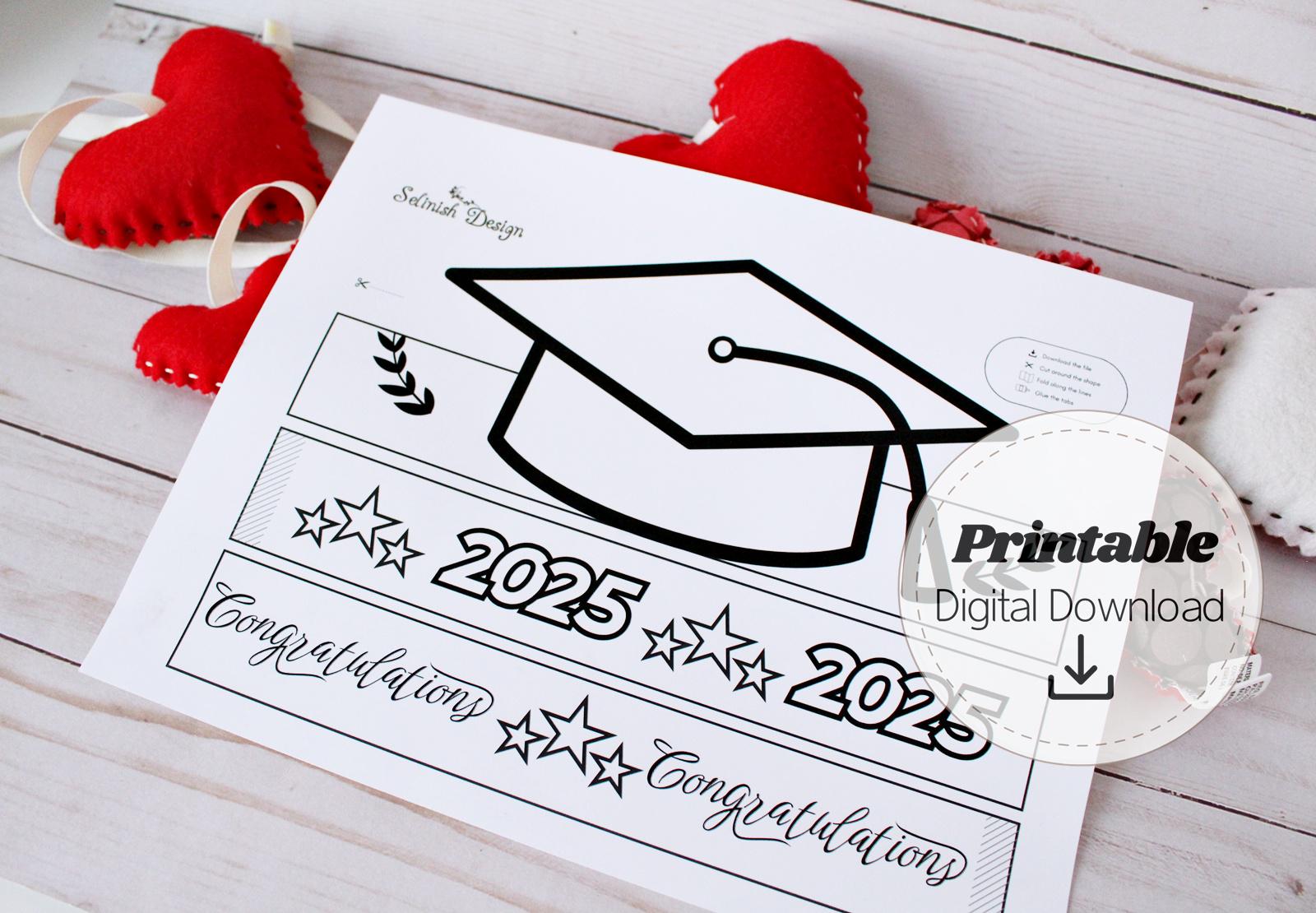 Graduation Cap Crown Printable DIY Graduation Party Hat Template Photo ...
