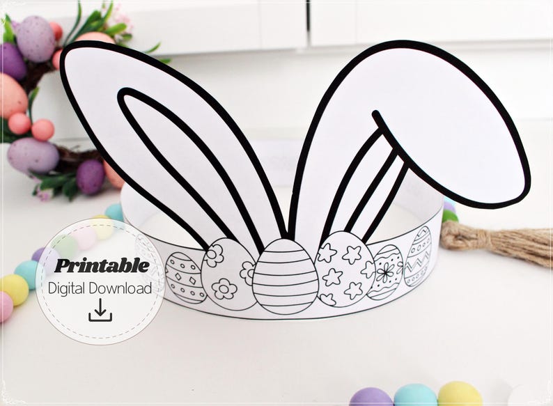 Easter Crafts Activity, Easter Coloring Crown DIY Easter Kids Craft ...