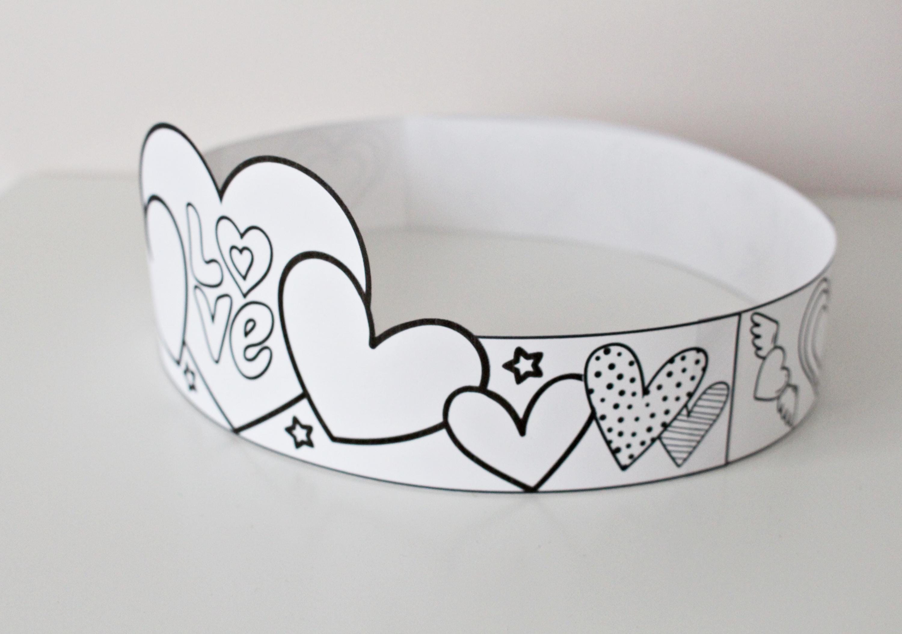 Valentine's Day Crown Printable Valentines Kids Craft Activity, Love ...