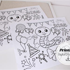 Lunar New Year Snake Coloring Sheet Printable 2025 Year of Snake New ...