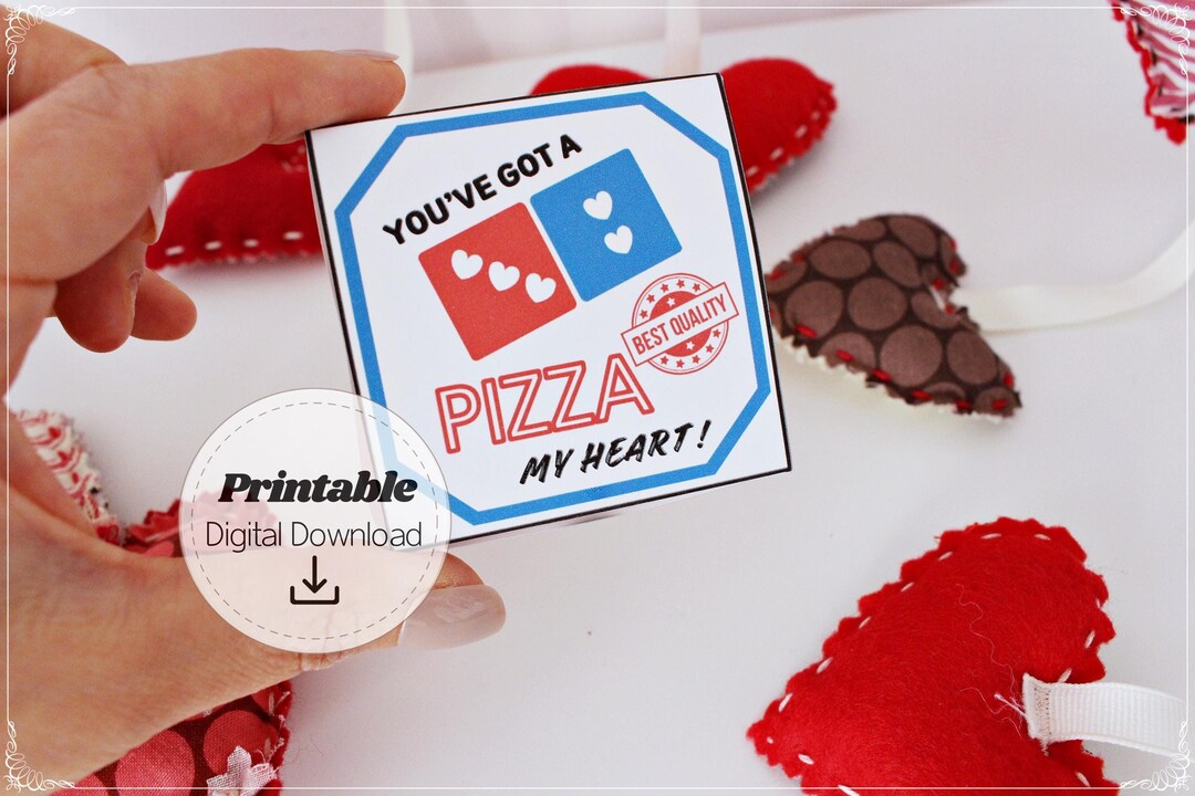 Pizza My Heart Valentine Mini Box, Kids Pizza Valentine Printable ...