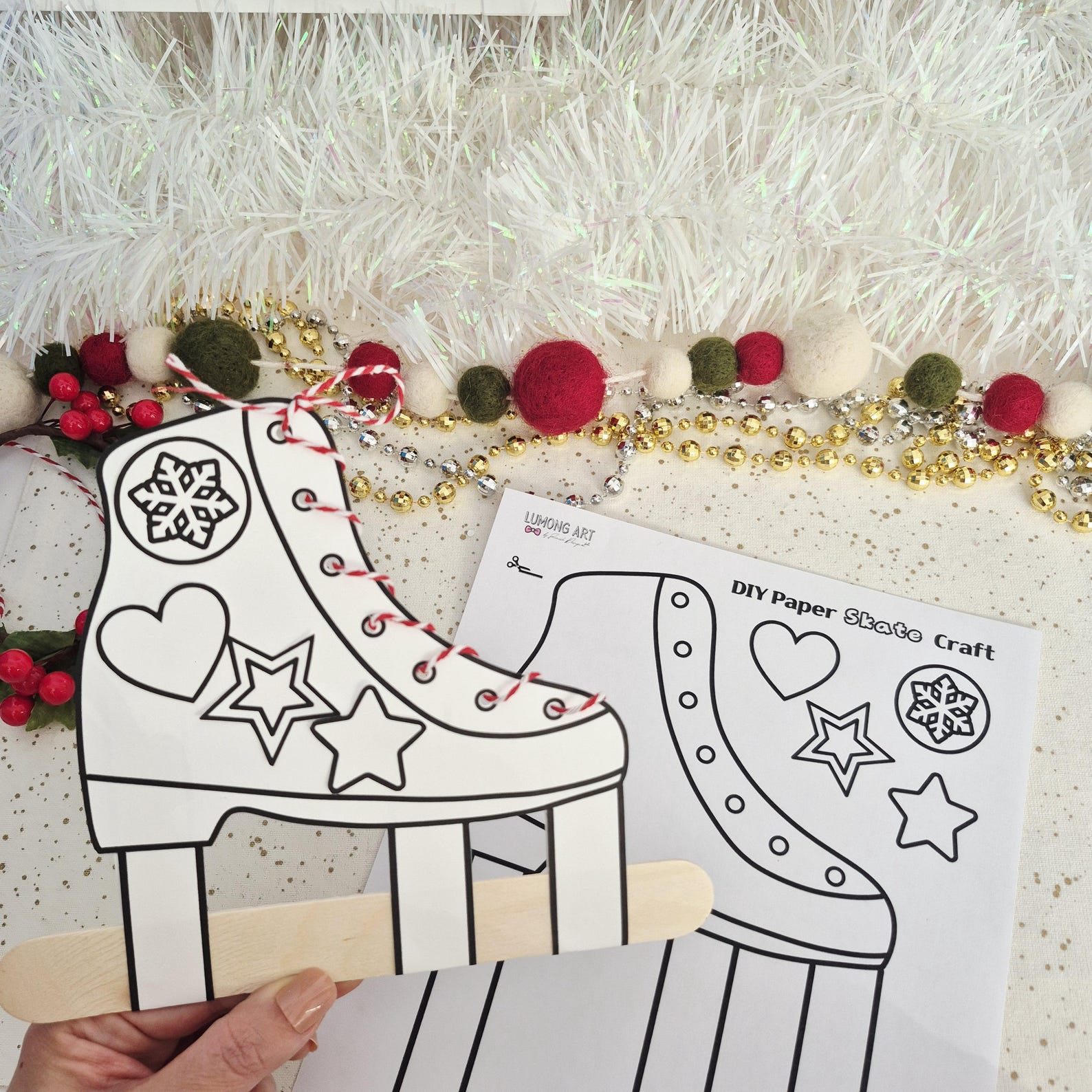 Printable Ice Skate Craft for Kids — Winter Paper Craft Template ...