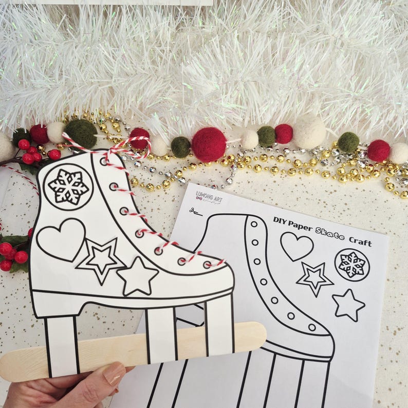 Printable Ice Skate Craft for Kids — Winter Paper Craft Template ...