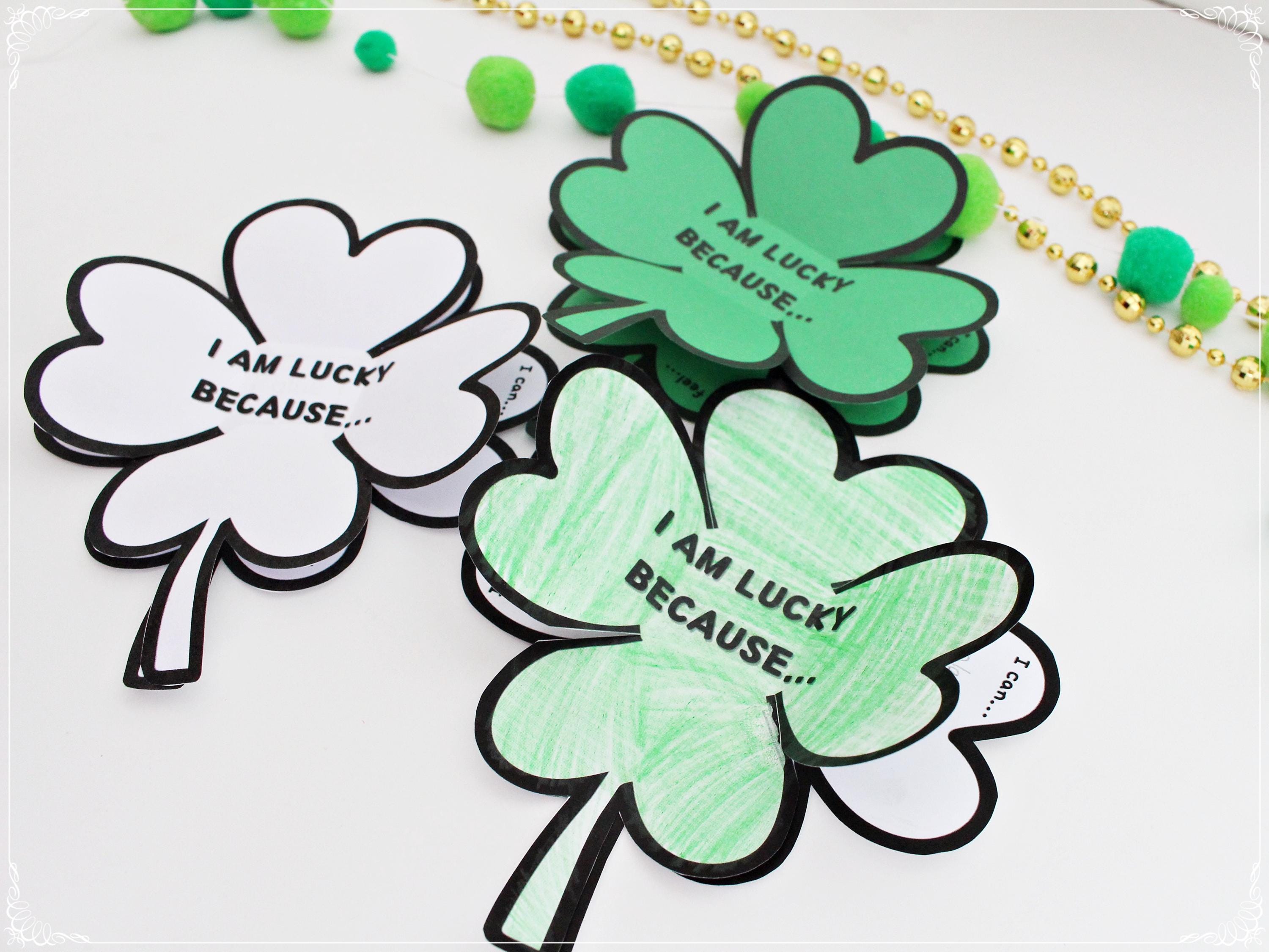 Shamrock Craft Printable Flip Book Template 'I Am Lucky Because ...