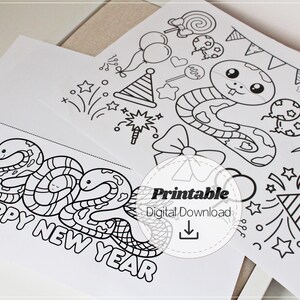 Lunar New Year Snake Coloring Sheet Printable 2025 Year of Snake New ...
