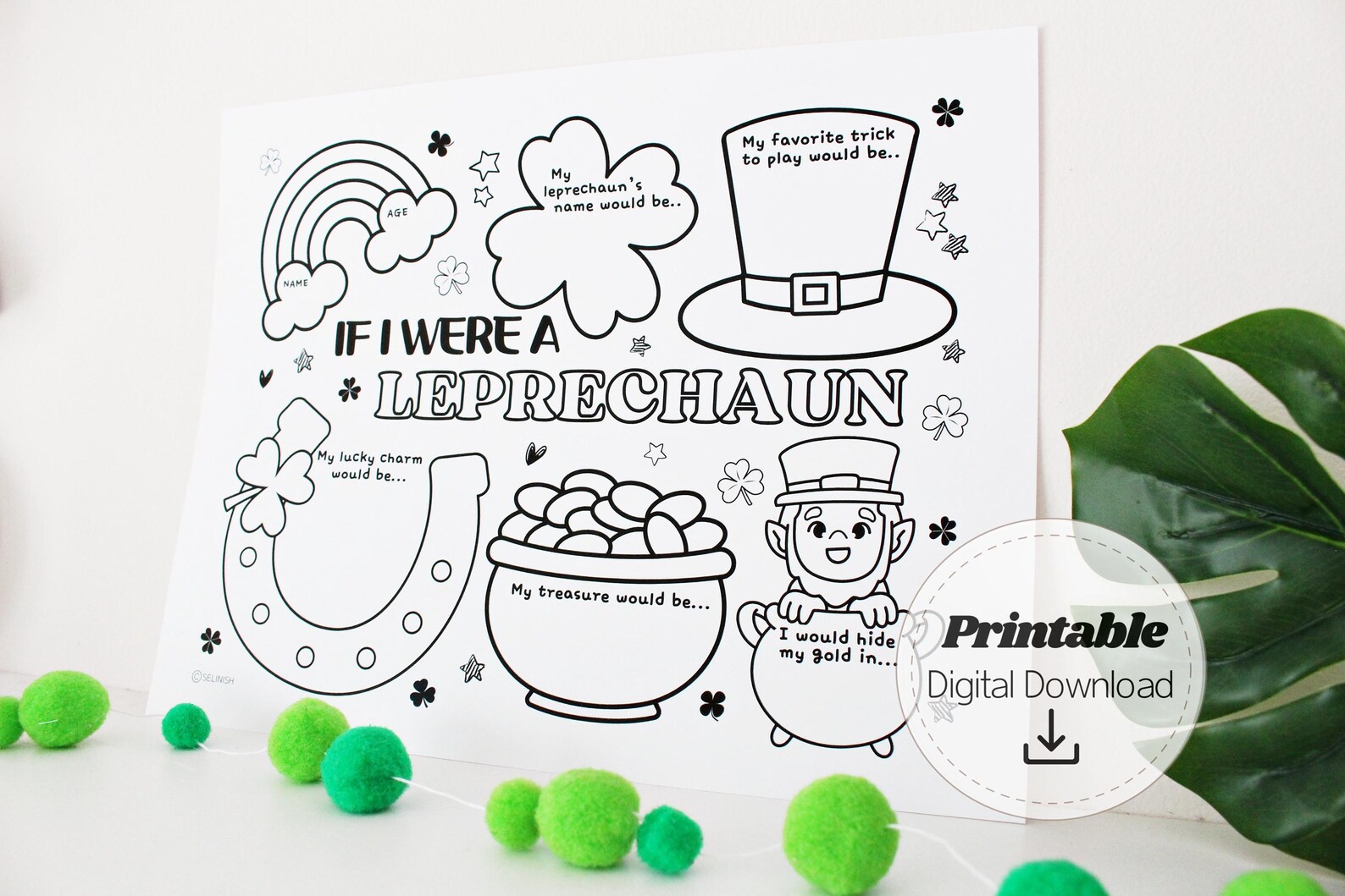 St Patrick's Day Printable Bundle Activity Worksheets Leprechaun, Lucky ...