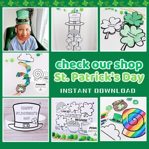 St Patrick's Day Craft Printable DIY Mobile or Garland Leprechaun Hat ...
