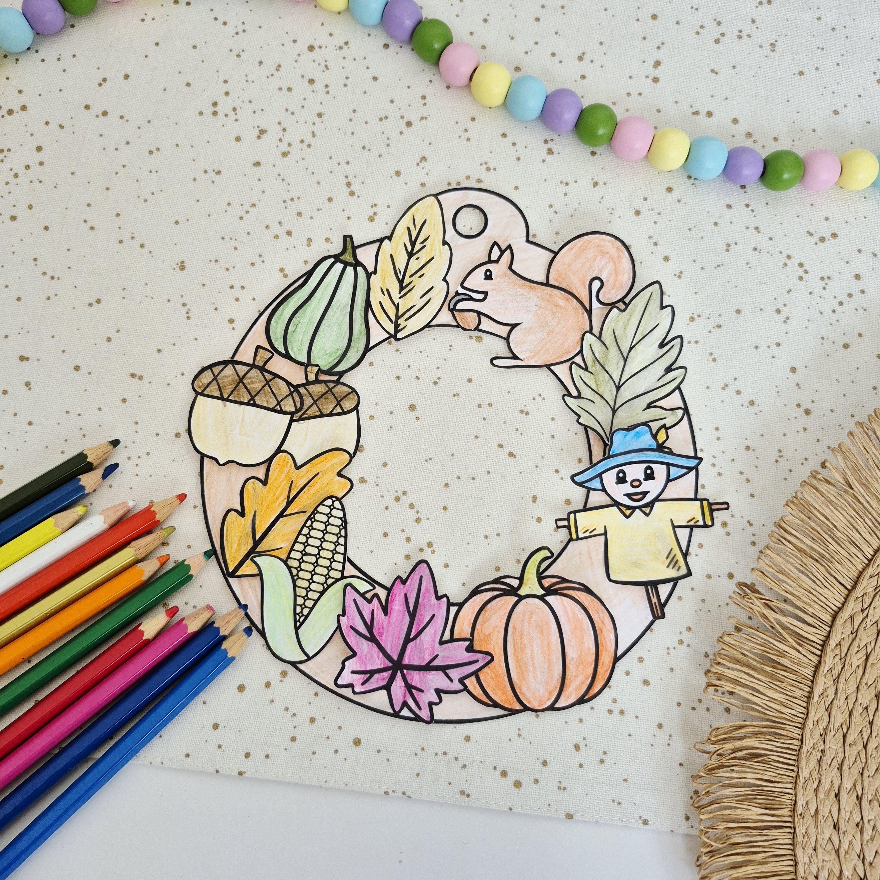 Printable Fall Paper Wreath Craft | Autumn Leaves Kids Activity ...