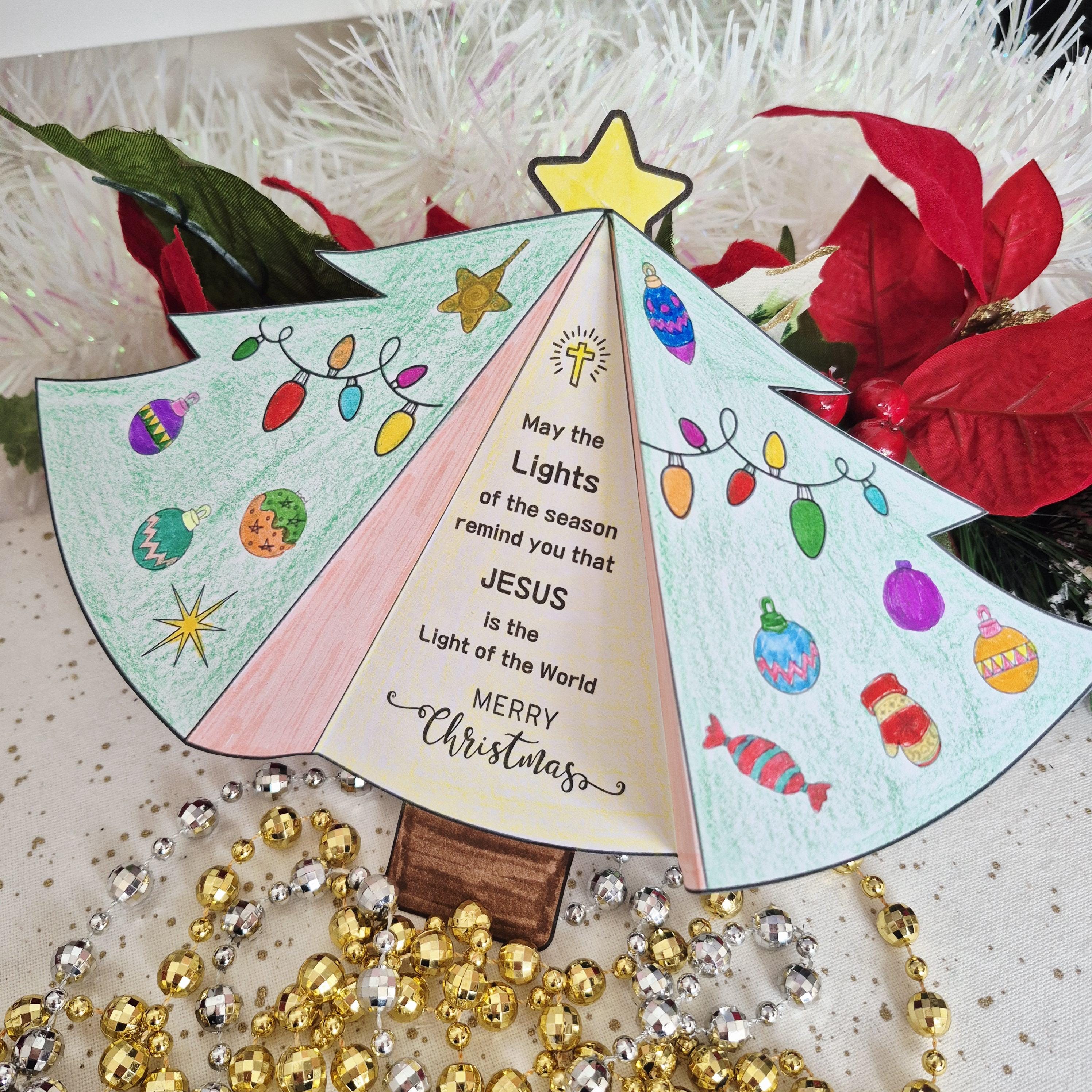 Christian Christmas Tree Craft Printable | Light of the World Bible ...