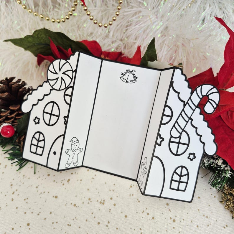 Christmas Foldable Coloring Card Set | Printable Holiday Cards for Kids ...