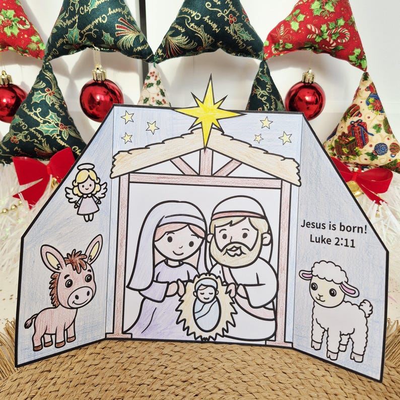 Jesus is Born Craft Printable | Nativity Coloring Activity for Kids ...