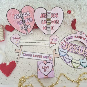 Christian Valentine Craft Bundle for Kids, Sunday School Bible Activity ...