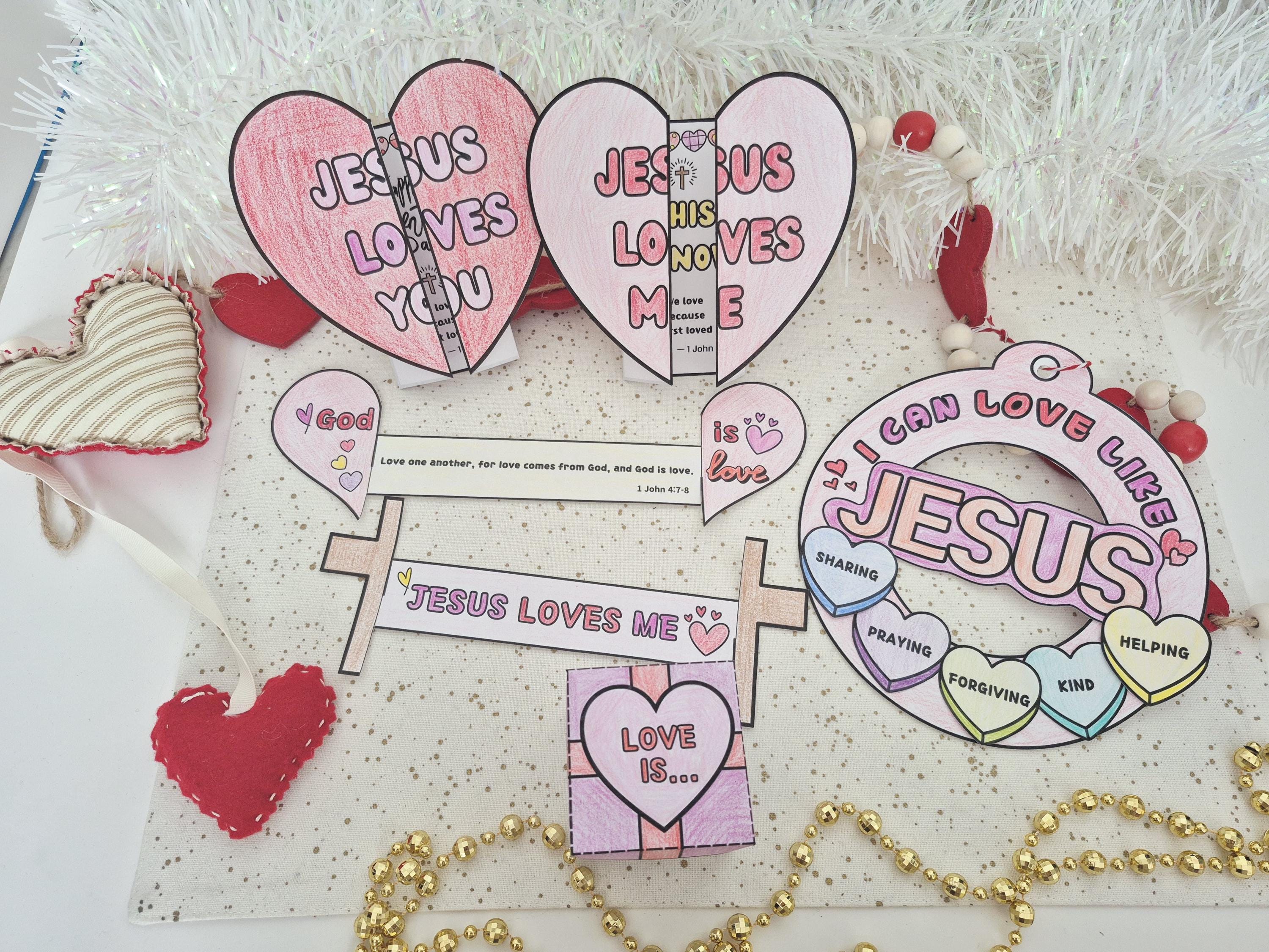 Christian Valentine Craft Bundle for Kids, Sunday School Bible Activity ...