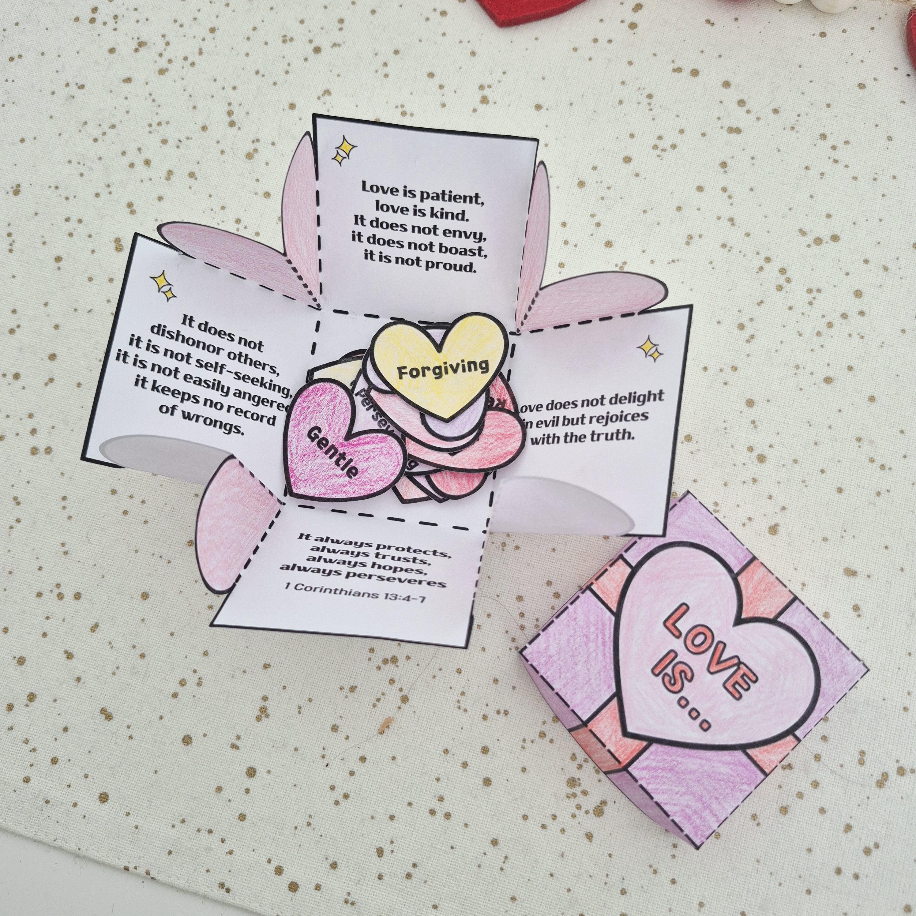 Love Is… Christian Heart Box Craft Printable | 1 Corinthians 13 ...