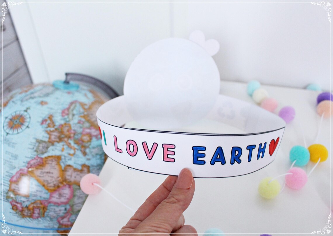 Earth Day Crown Template Printable Earth Paper Crown Environmental ...