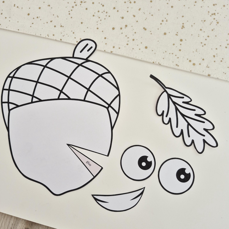 Build an Acorn Craft 3D Cut & Paste Activity, Printable Fall Kids ...