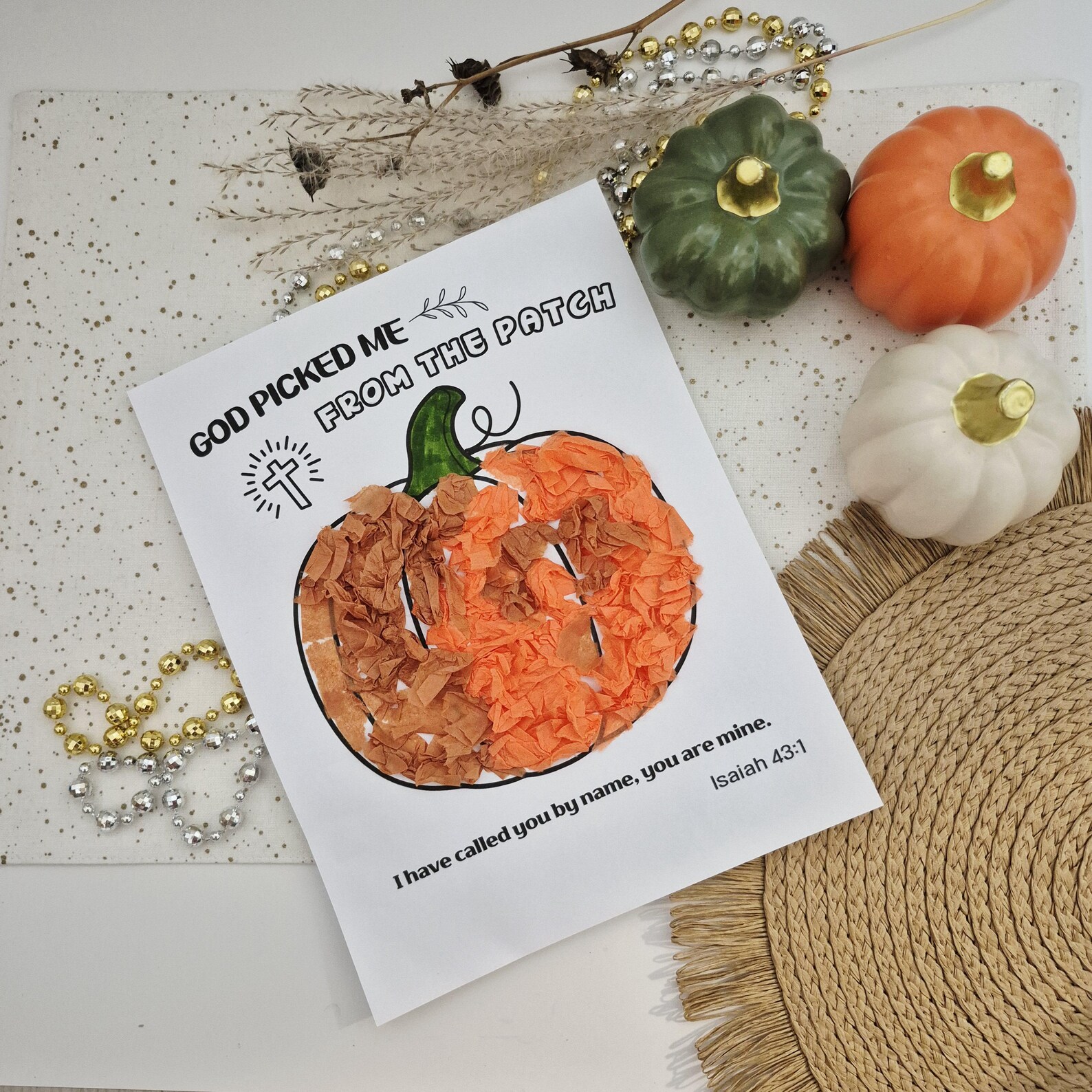 God Picked Me From the Patch Printable | Christian Fall Pumpkin Craft ...