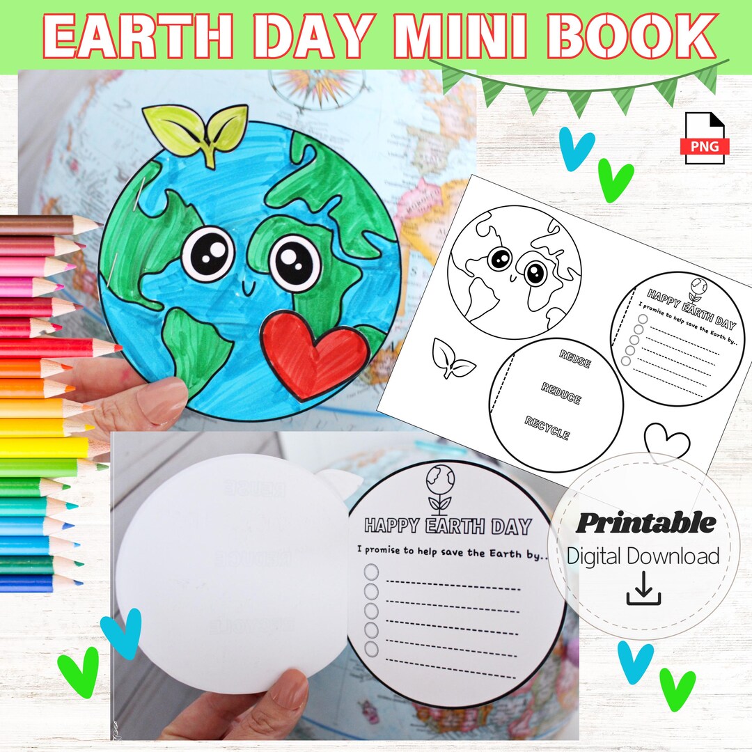 Earth Day Worksheet Mini Book Craft Environmental Education Reduce ...
