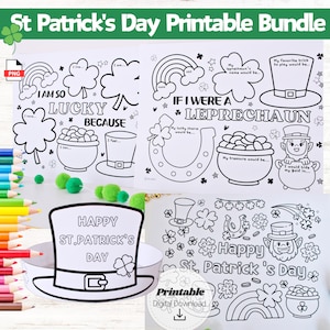 St Patrick's Day Printable Bundle Activity Worksheets Leprechaun, Lucky ...