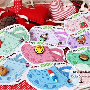 Croc Valentine's Day Shoe Charm Classroom Valentines Day Printable ...