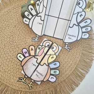 Printable Thankful Turkey Craft | Thanksgiving Foldable Coloring ...