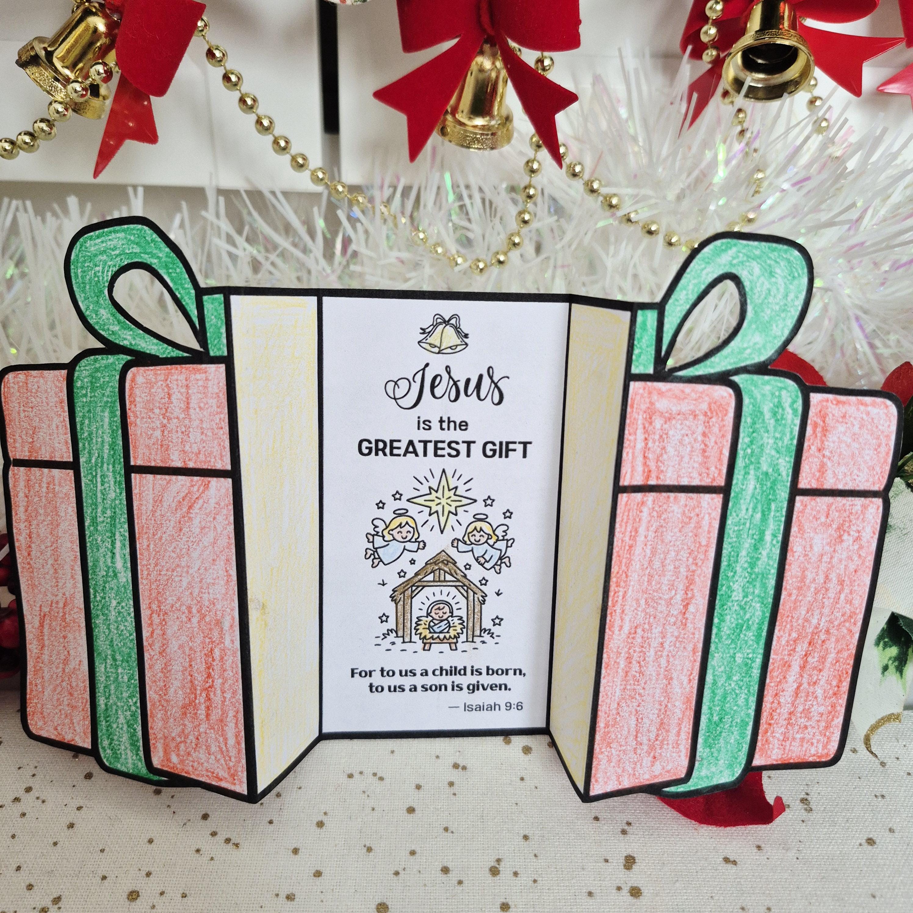 Jesus is the Greatest Gift Craft | Foldable Christmas Bible Craft ...