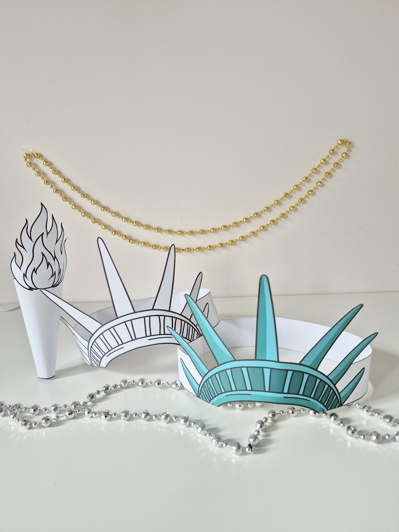4th of July Crown Statue of Liberty Costume Kids Printable USA Memorial ...