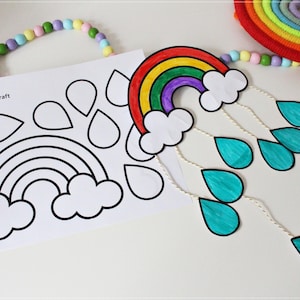 God’s Promise Rainbow Mobile Craft Printable Christian Coloring ...