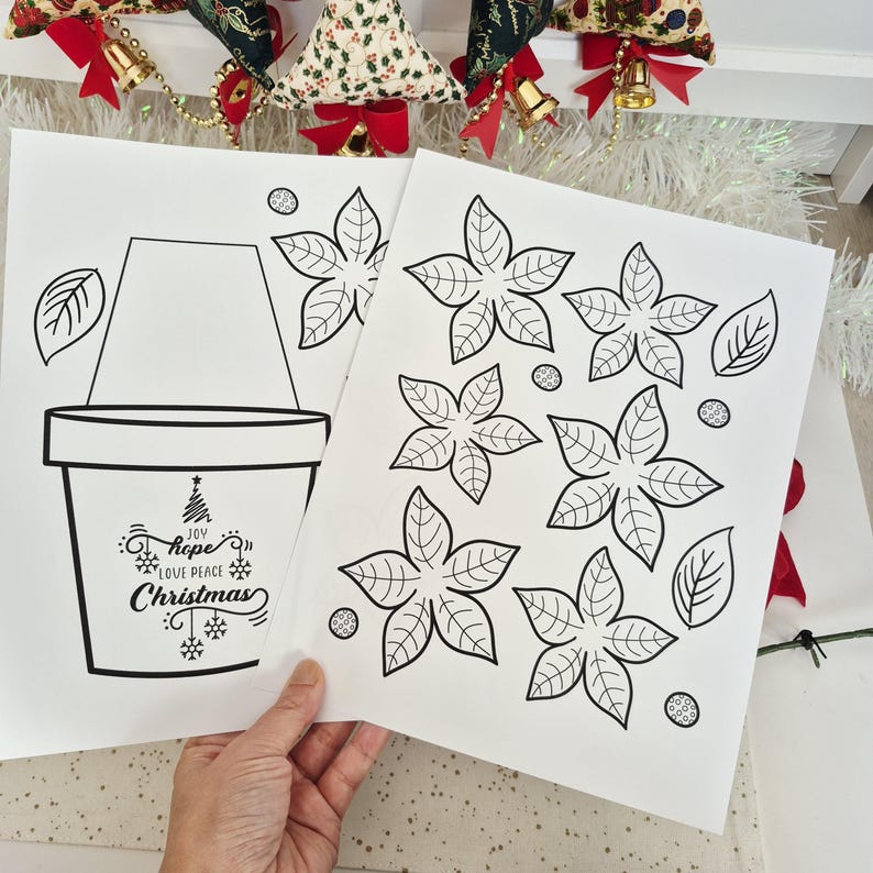 Printable Poinsettia Craft | Christmas Flower Pot Cutout | Joy Hope ...