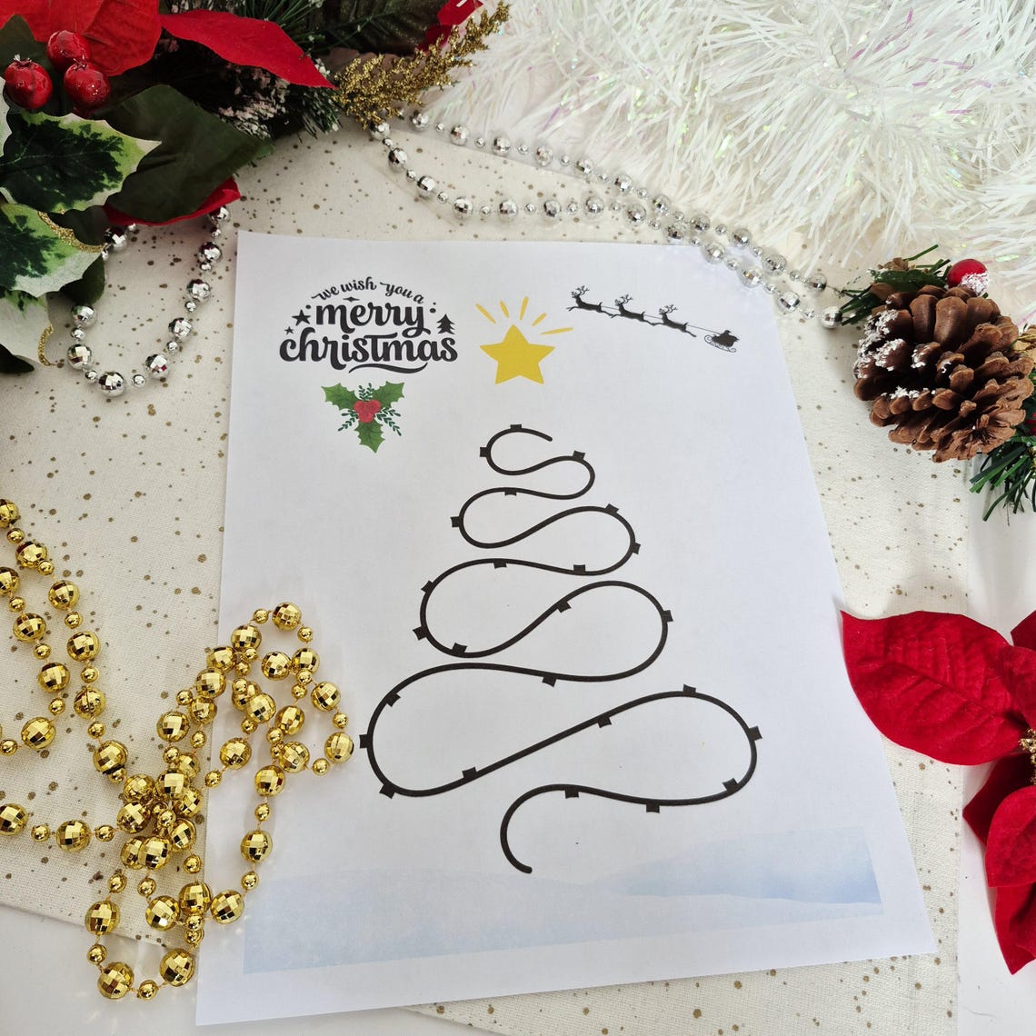 Christmas Tree Lights Handprint Craft | December Art Activity for Kids ...
