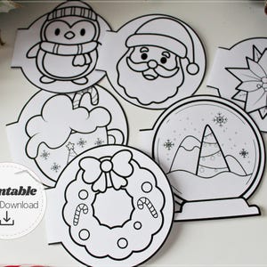 Printable Christmas Coloring Cards DIY Kids Craft Card Activity Holiday ...