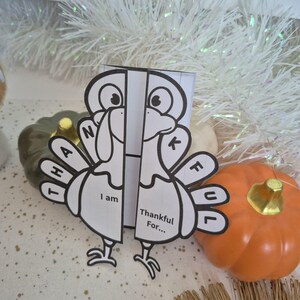 Printable Thankful Turkey Craft | Thanksgiving Foldable Coloring ...